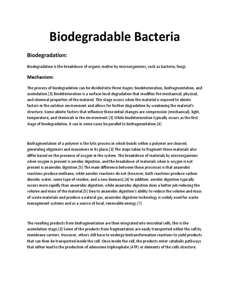 Biodegradable Bacteria | PDF | Wellness | Science & Mathematics