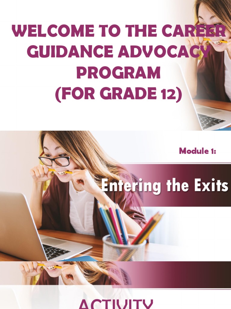 Welcome To The Career Guidance Advocacy Program (For Grade 12) | PDF