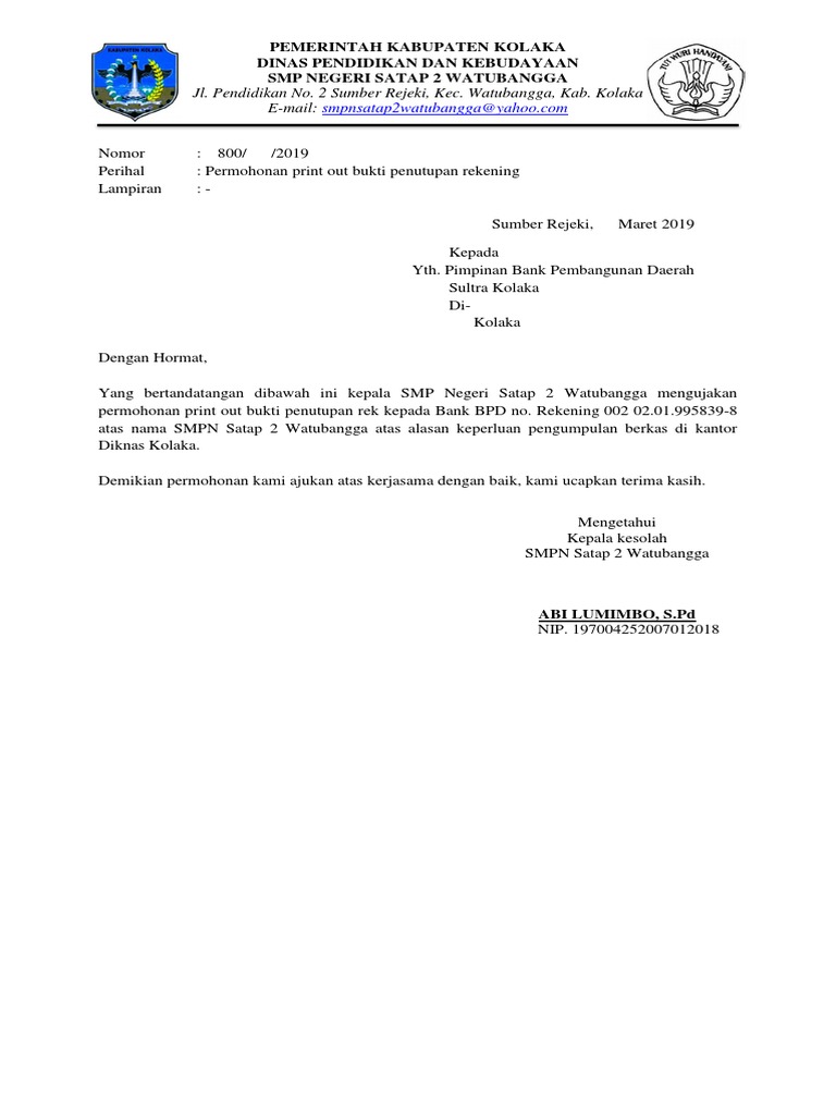 Permohonan Penutupan | PDF