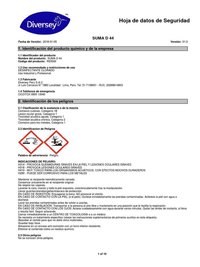 Suma D44 | PDF | Primeros auxilios | Agua
