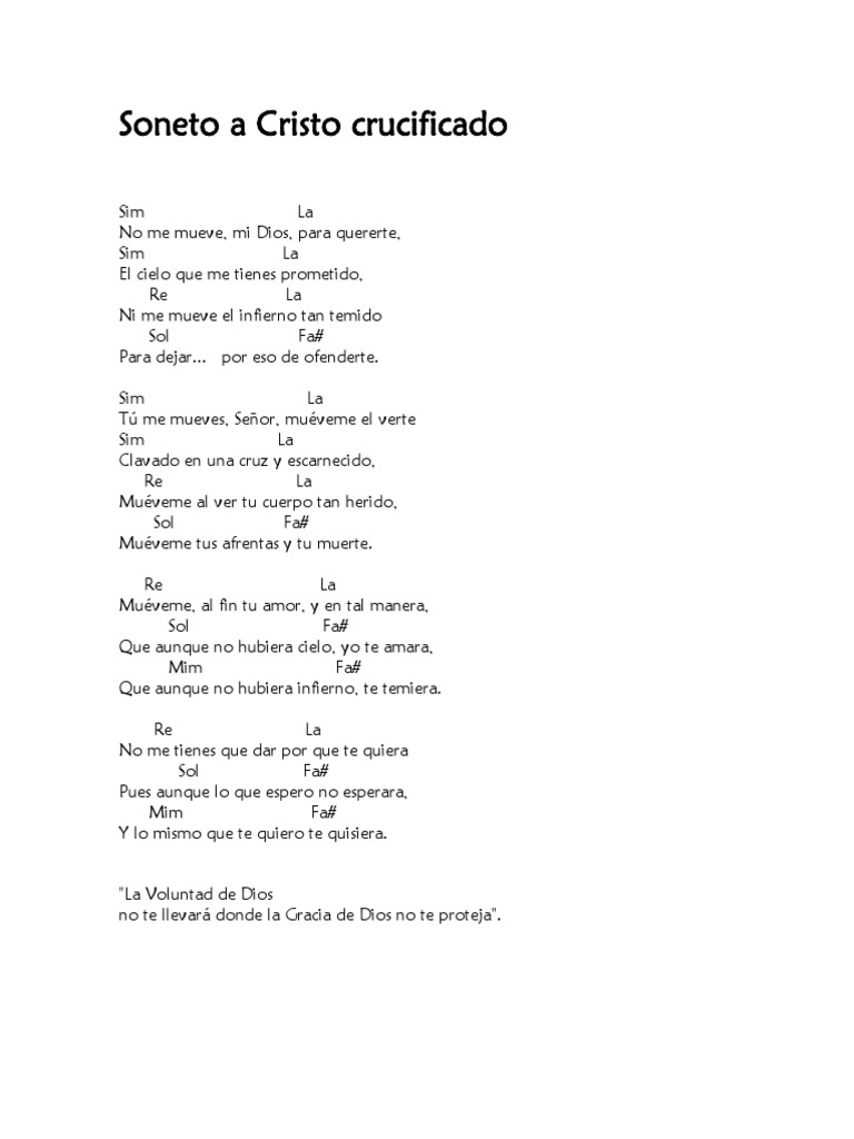 Soneto A Cristo Crucificado | PDF