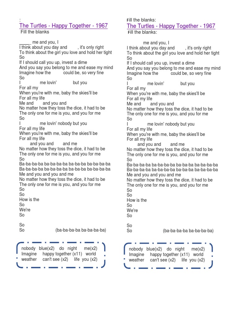 SONG The Turtles | PDF | Songs Written