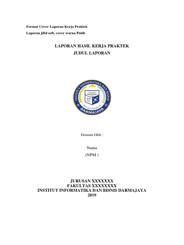 Format Cover Laporan Kerja Praktek1 | PDF