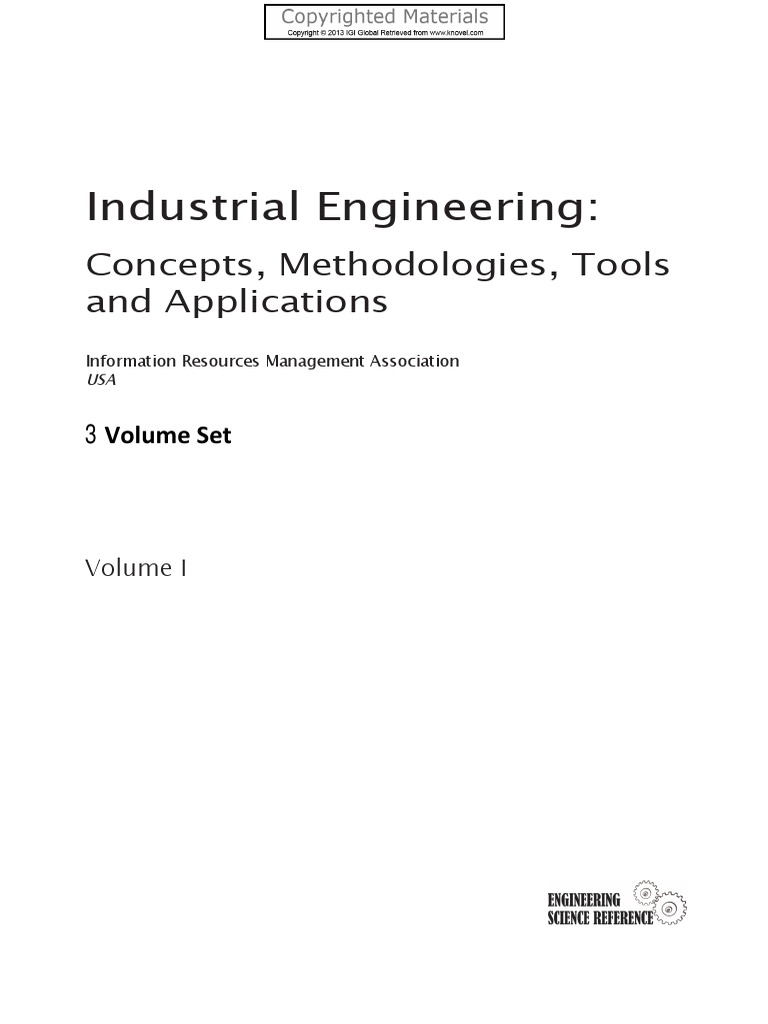 Industrial Engineering Concepts Methodologies Tools and Applications 3 Volume Set PDF | PDF ...