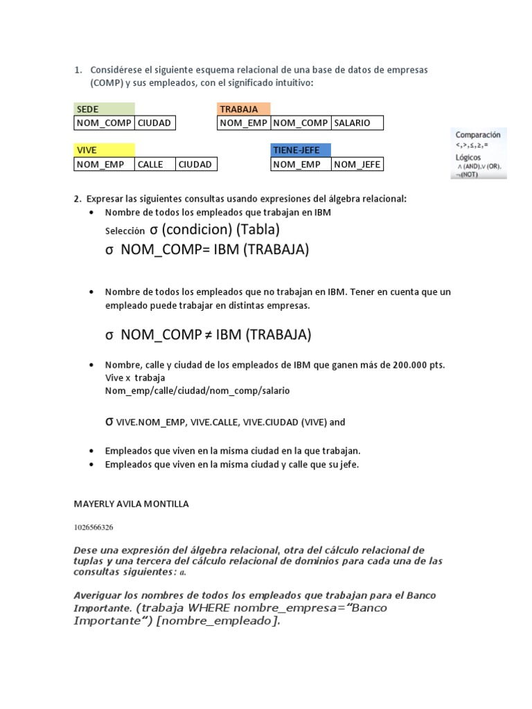 Tarea2 BD | PDF | Modelo relacional | Recuperación de información