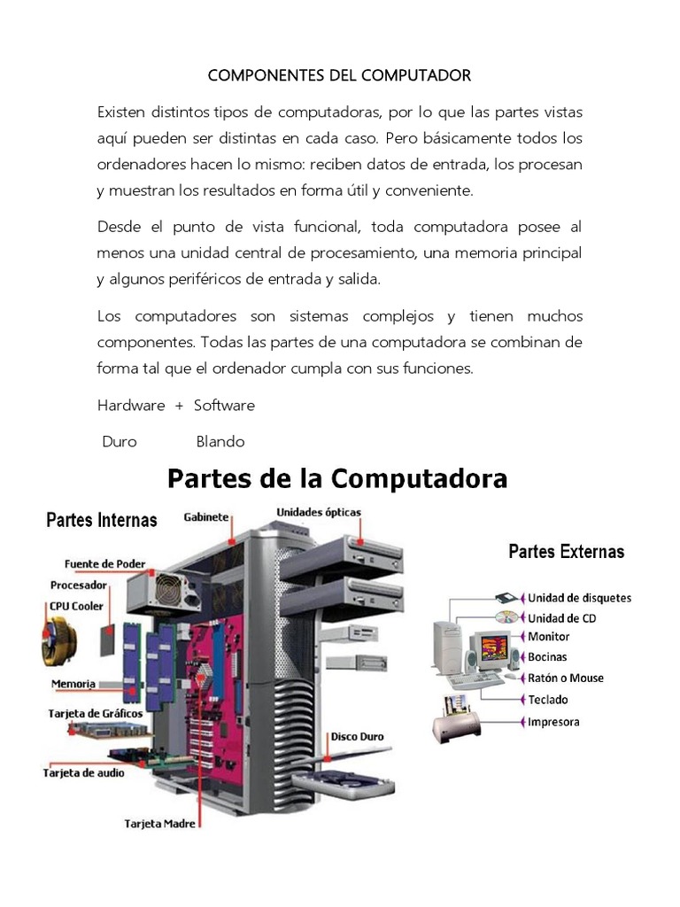 Componentes Básicos del PC | PDF | Bios | Hardware de la computadora