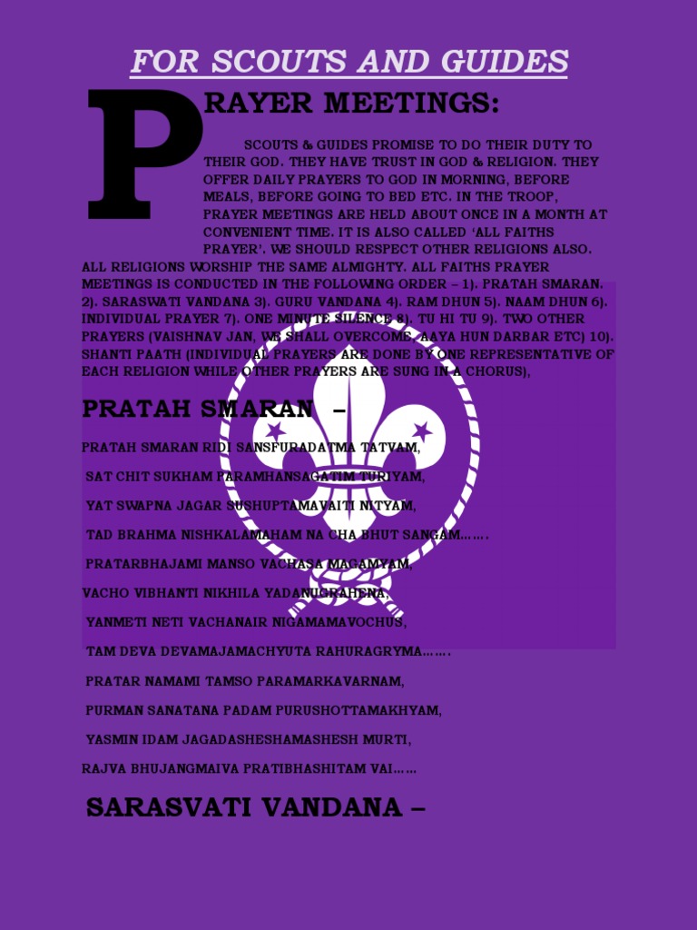 Prayer Meetings (FOR SCOUTS AND GUIDES) | PDF | Spirituality | Prayer