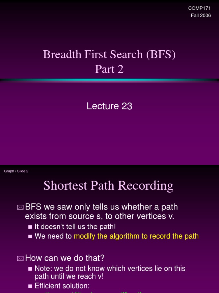 10-Breadth First Search Part2 | PDF | Algorithms And Data Structures | Mathematical Relations