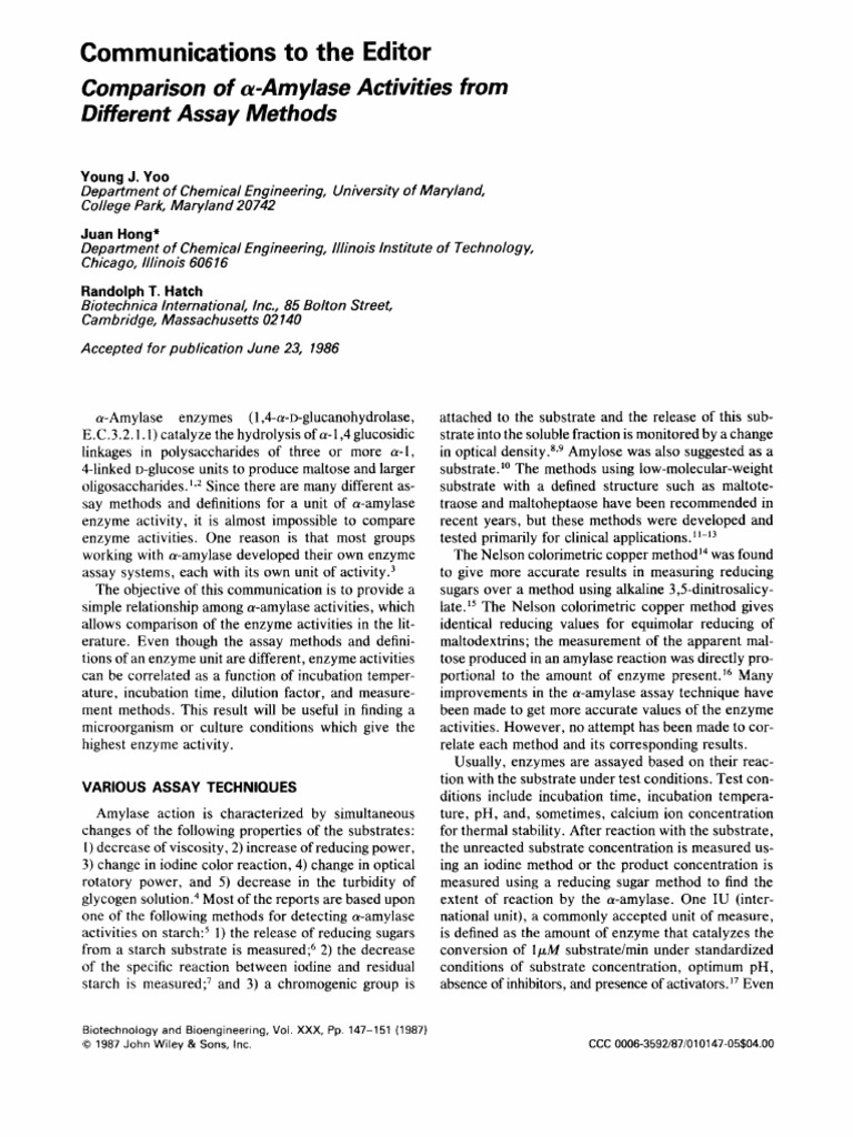 Amylase Good Paper | PDF | Enzyme Assay | Iodine