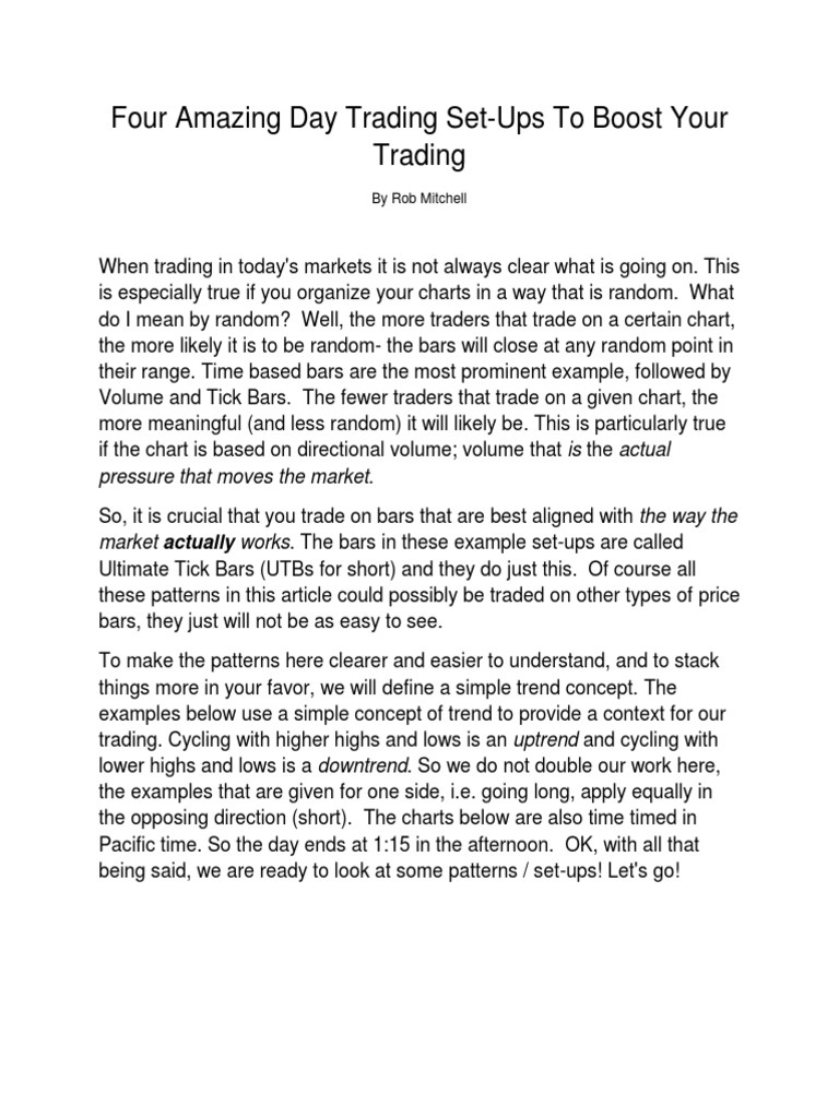 FourAmazingDayTradingSetUps PDF | PDF | Day Trading | Order (Exchange)