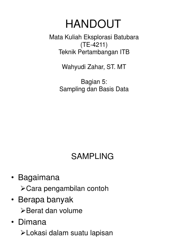 HANDOUT-05-Sampling-Basis Data PDF | PDF