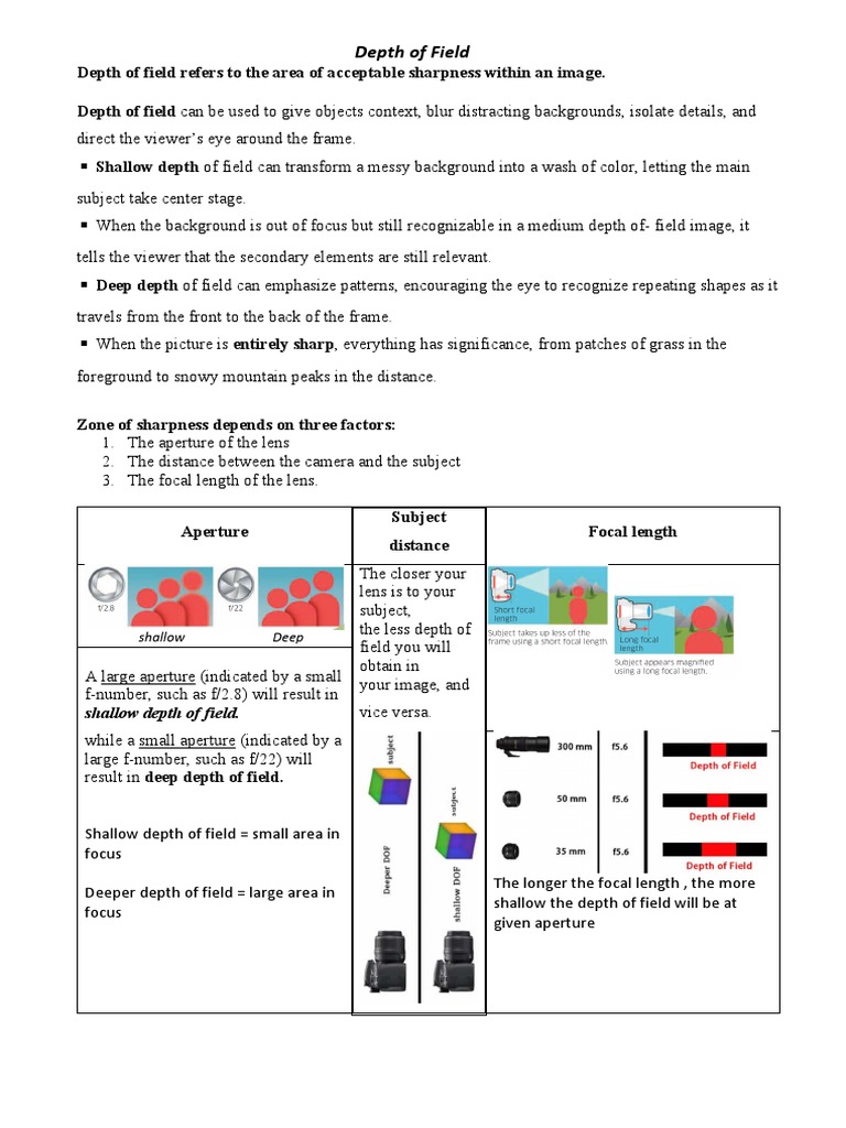 Understanding Depth of Field | PDF | Home & Garden