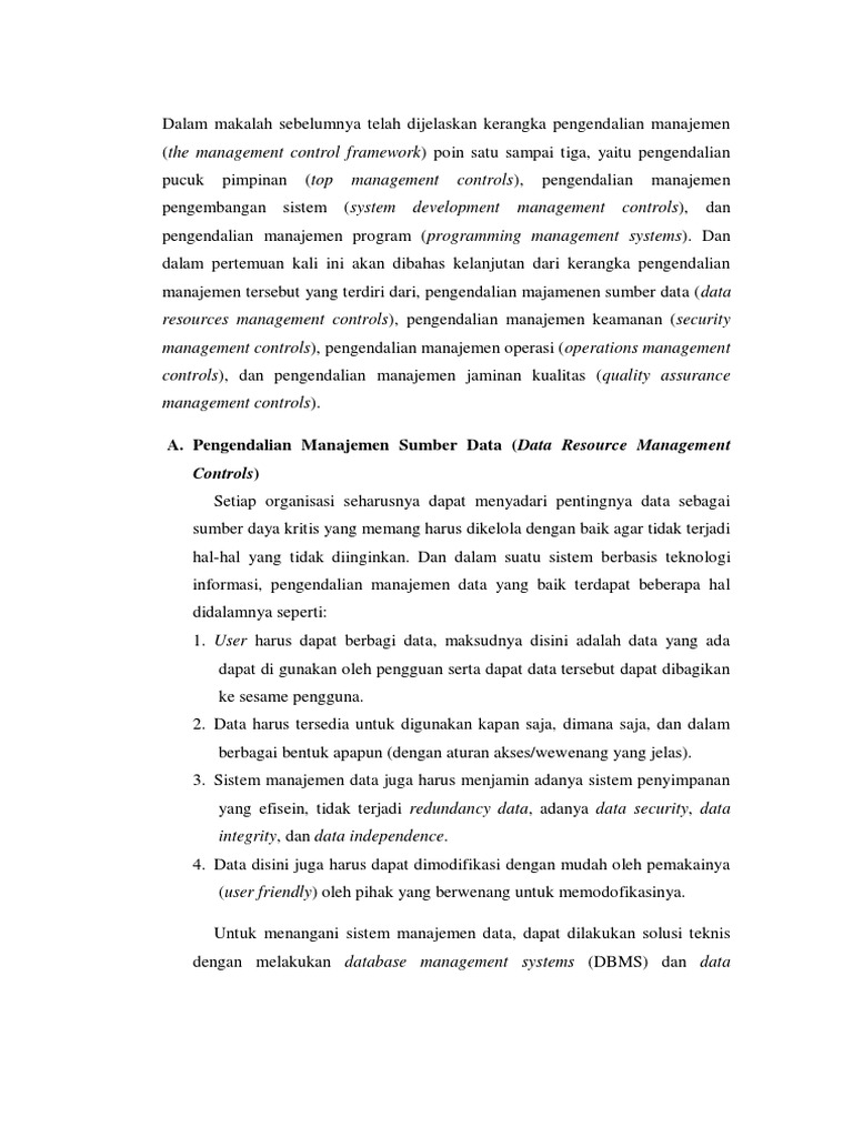 Management Control Framework | PDF