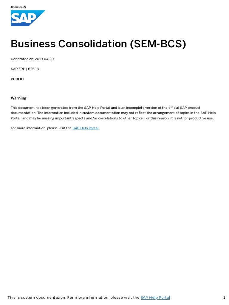 Business Consolidation (SEM-BCS) PDF | PDF | Hierarchy | Consolidation ...