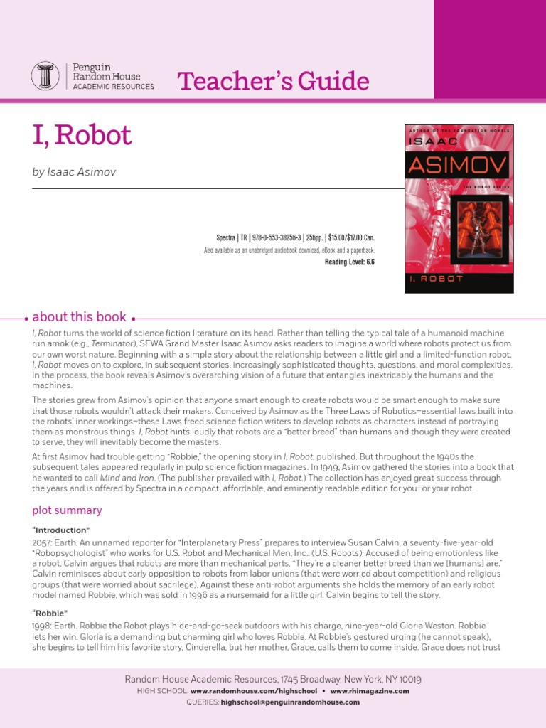 I, Robot - Teachers Guide | PDF | Isaac Asimov | Robot