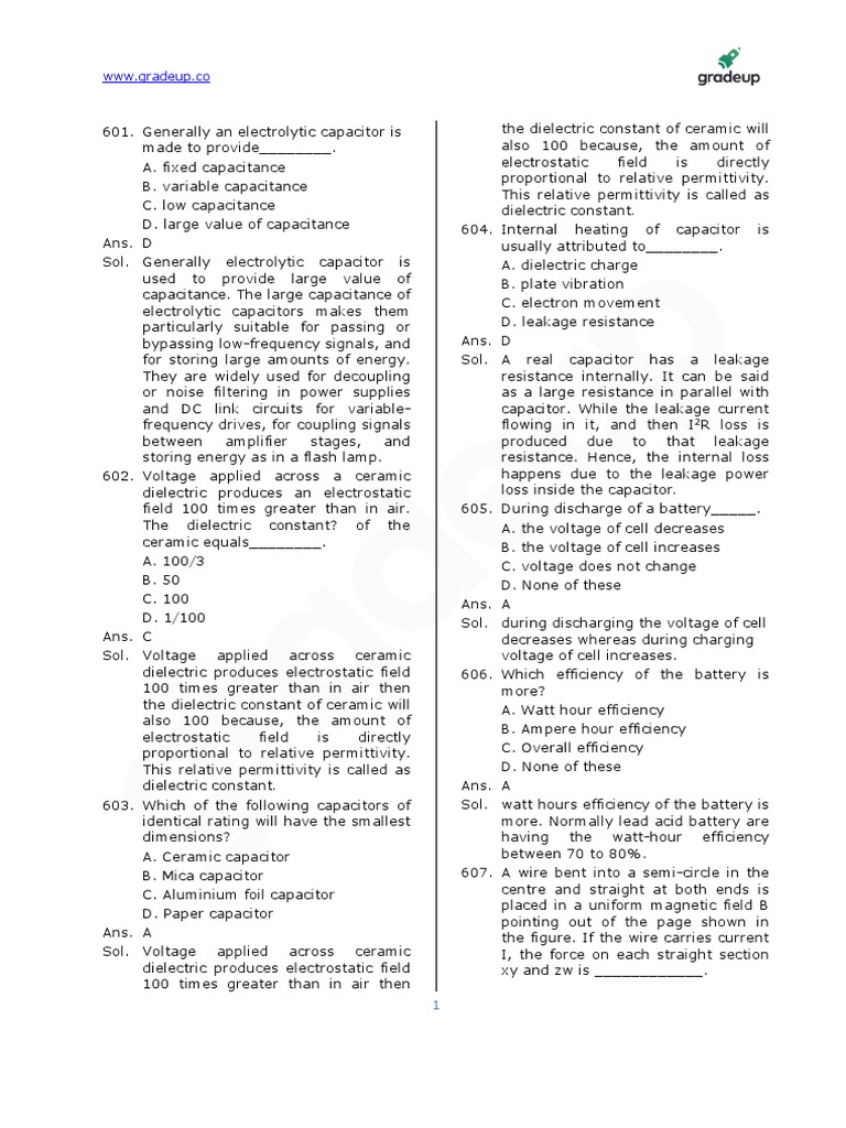 SSC Je Electrical Question Paper 2016 Set 3.PDF 27 | PDF | Electric ...