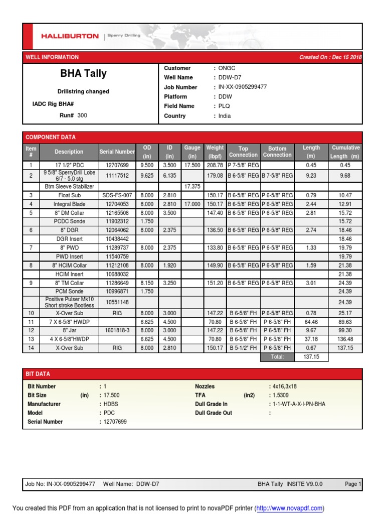 17.5 Inch BHA Run 300 PDF | PDF | Media Technology | Office Equipment