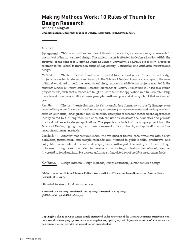 03547-10 Rules of Thumb For Design Research | PDF | Design | Ethnography