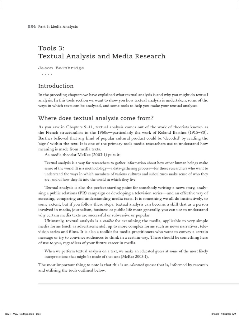 Analyzing Media Texts: An Introduction to Textual Analysis, Methodology ...