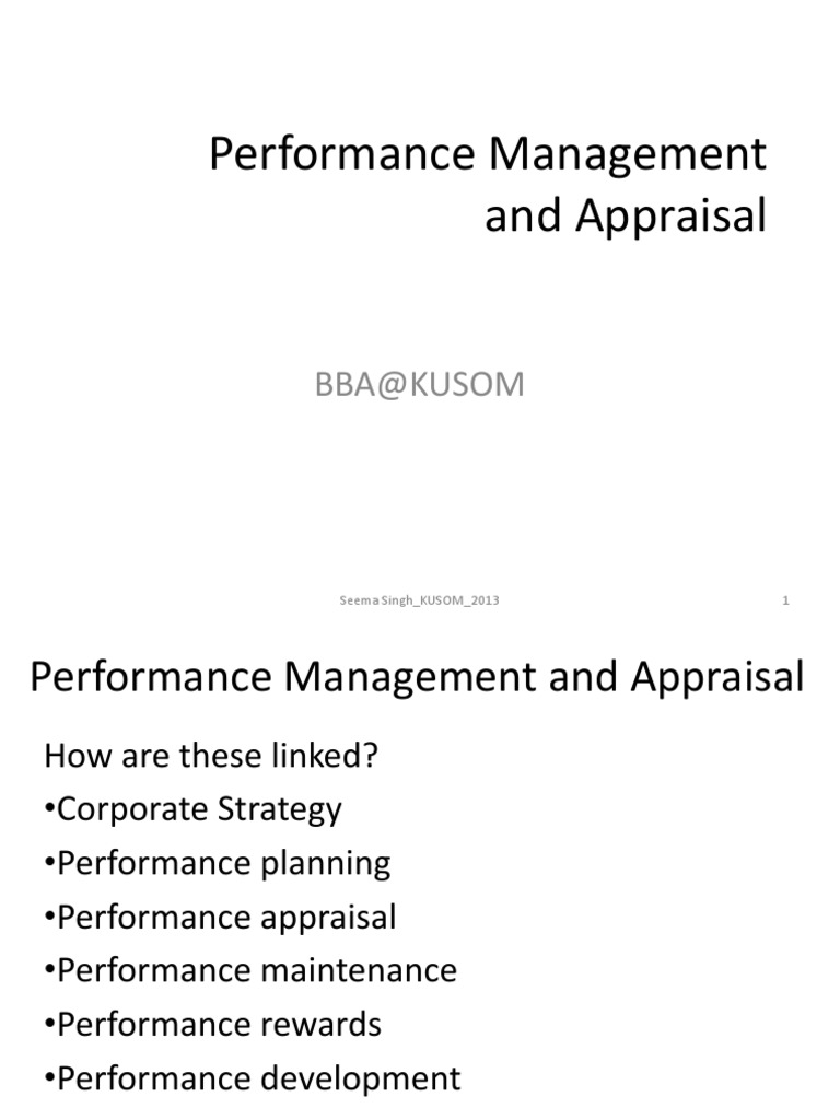 BBA Performance Management Overview | PDF | Performance Management | Goal