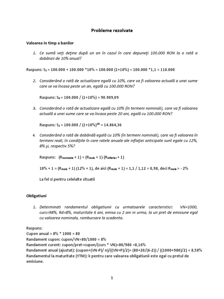 Probleme Rezolvate | PDF