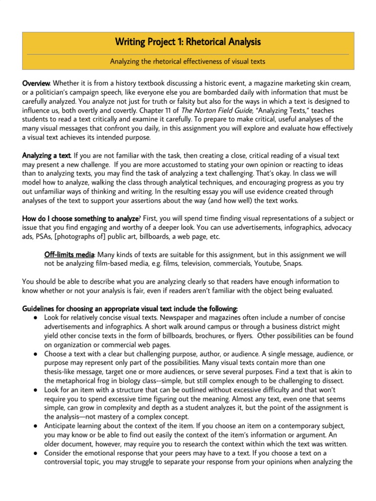 Writing Project 1 Rhetorical Evaluation | PDF | Advertising | Essays