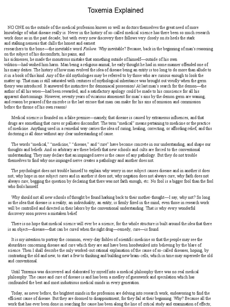 4 Toxemia Explained | PDF | Symptom | Science