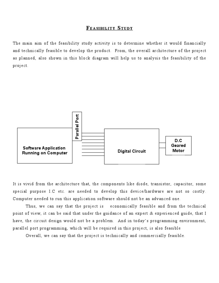 Feasibility Study For Digital Circuit Project Pdf