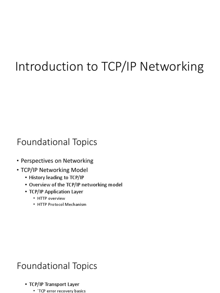 TCP/IP Networking Basics Guide | PDF | Business | Computers