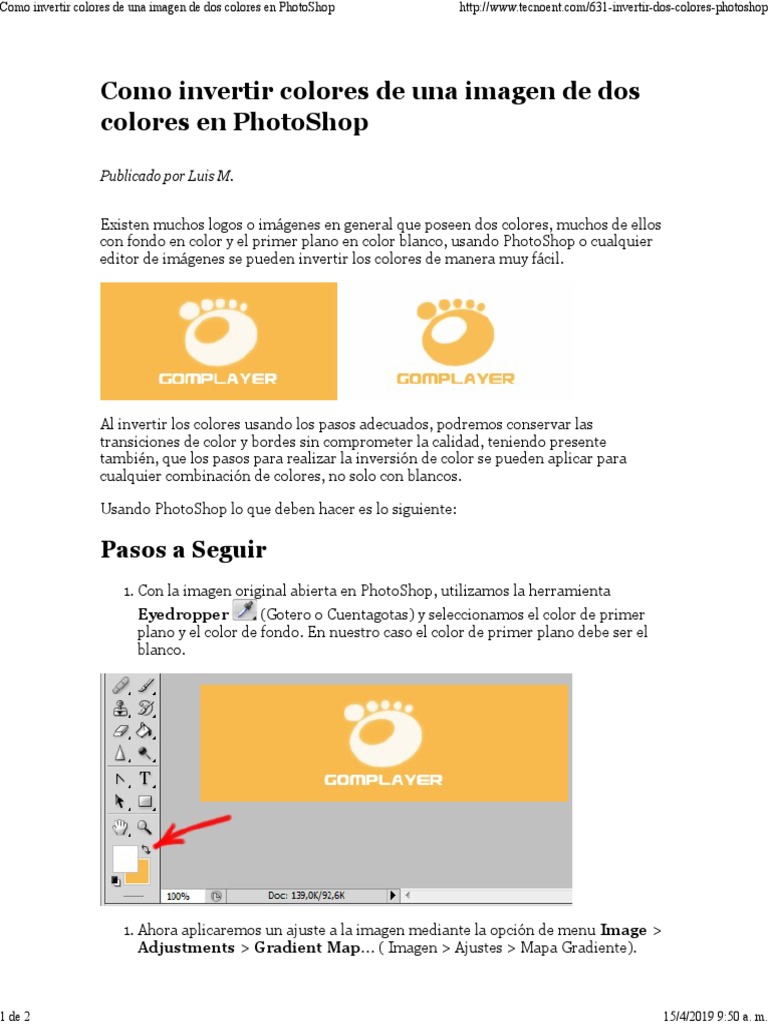 Invertir 2 Colores Con Adobe Photoshop | PDF | Adobe Photoshop ...