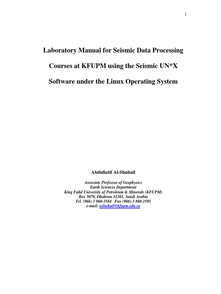 Seismic Unix Manual00 | Download Free PDF | Linux | Unix