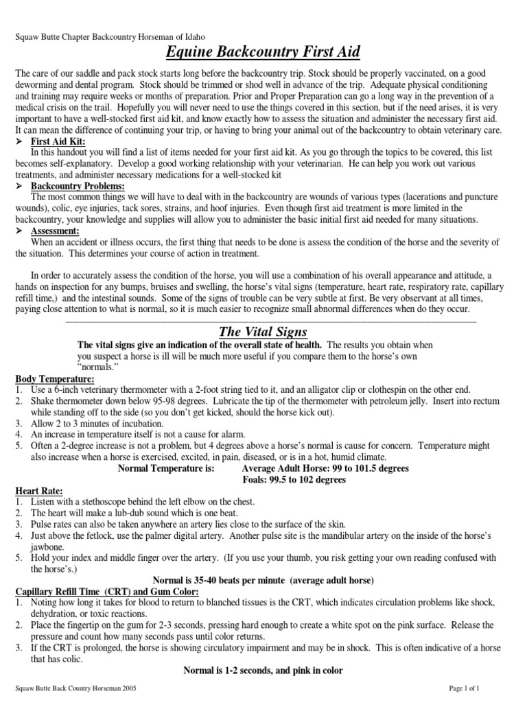 Equine First Aid | PDF | Wound | Clinical Medicine