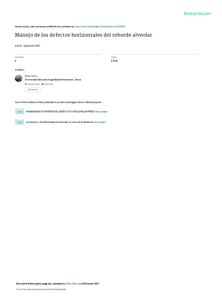 Articulo Manejo de Los Defectos Horizontales APPO2017 | PDF ...