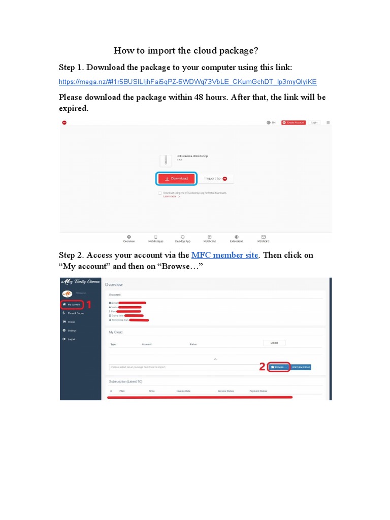 How To Import A MFC Cloud Package | PDF