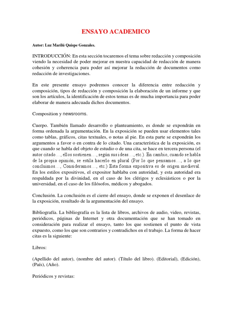 Ensayo Academico | Descargar gratis PDF | Ensayos | México