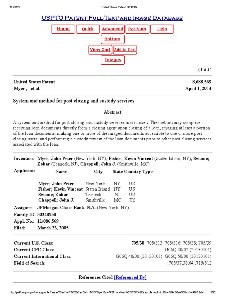CHASE BARCODE United States Patent - 8688569 | PDF | Databases ...
