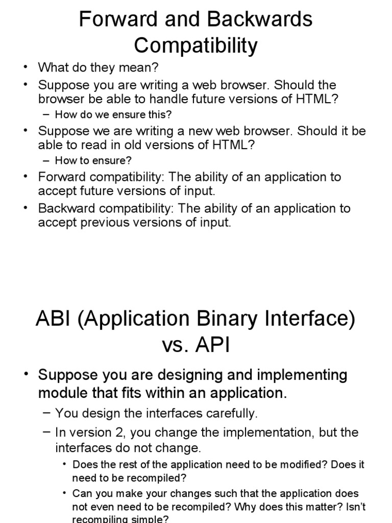 Ensuring Backward and Forward Compatibility Through Design | PDF ...