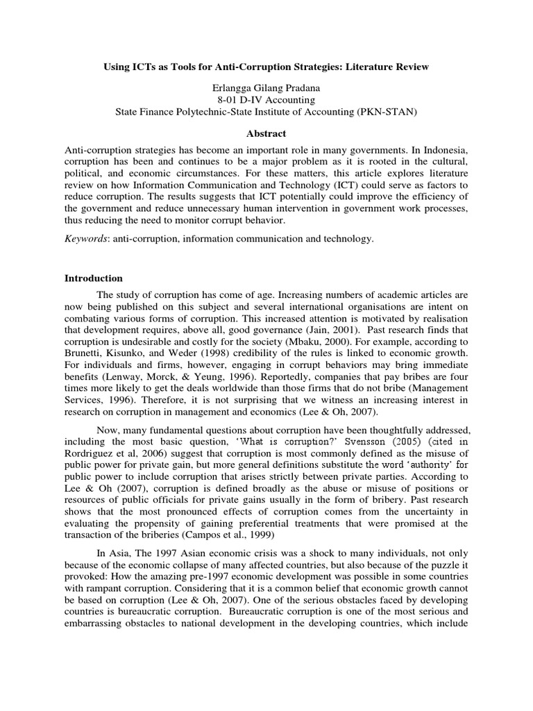 Using ICTs As Tools For Anti Corruption Strategies | PDF | Social Capital | Corruption