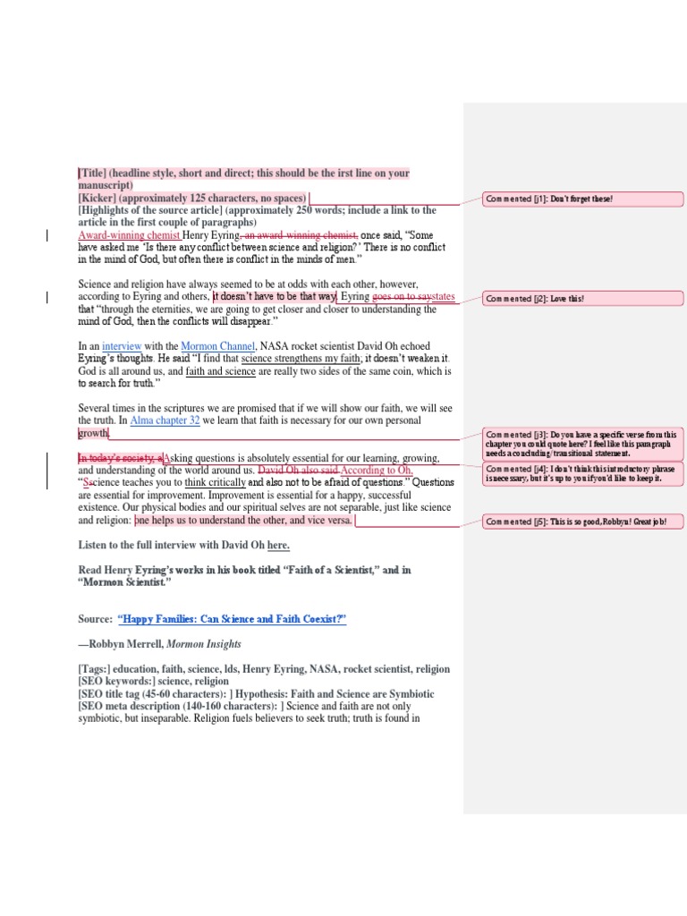 Merrell - Hypothesis - Faith and Science Are Symbiotic (Jillian's Edits ...