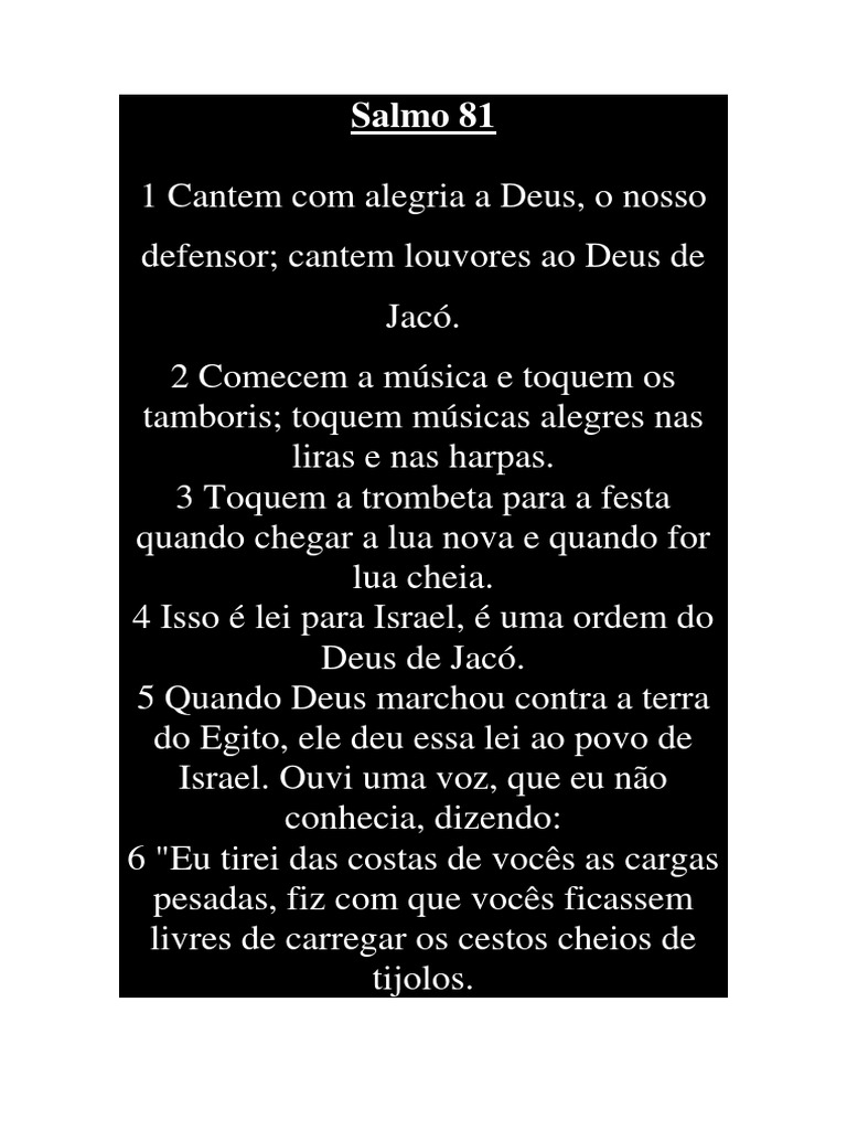 Salmo 81 | PDF | Deus | Textos religiosos
