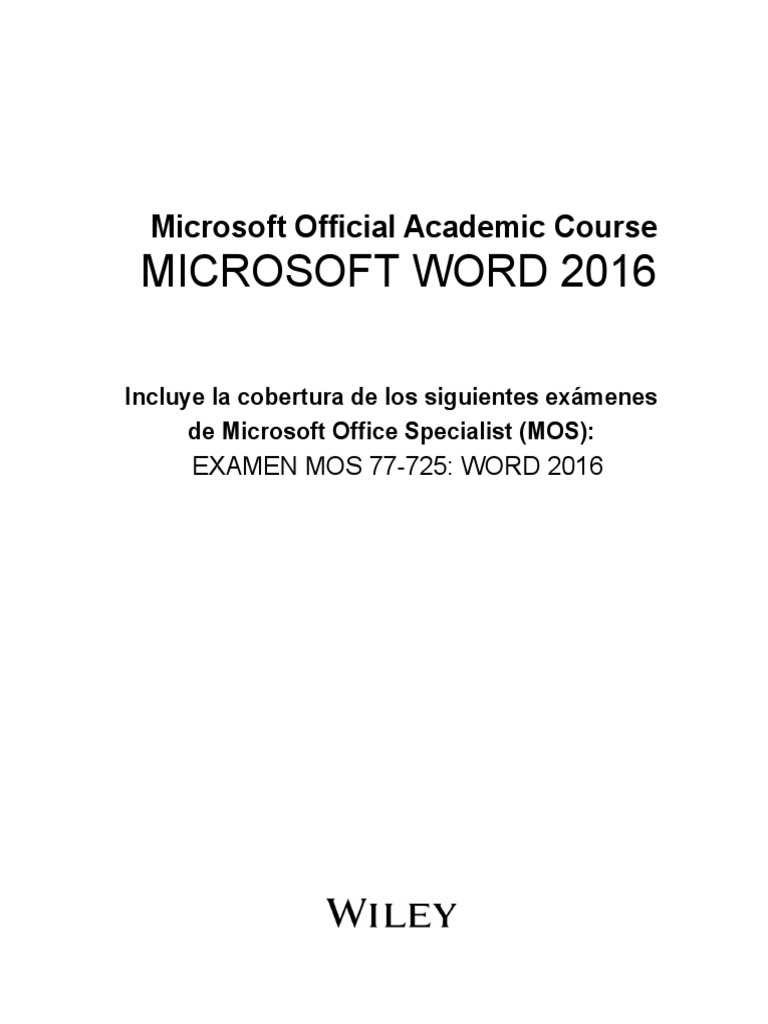 Spanish MOAC - Word - 2016 - Core | PDF | Windows 10 | Microsoft Word