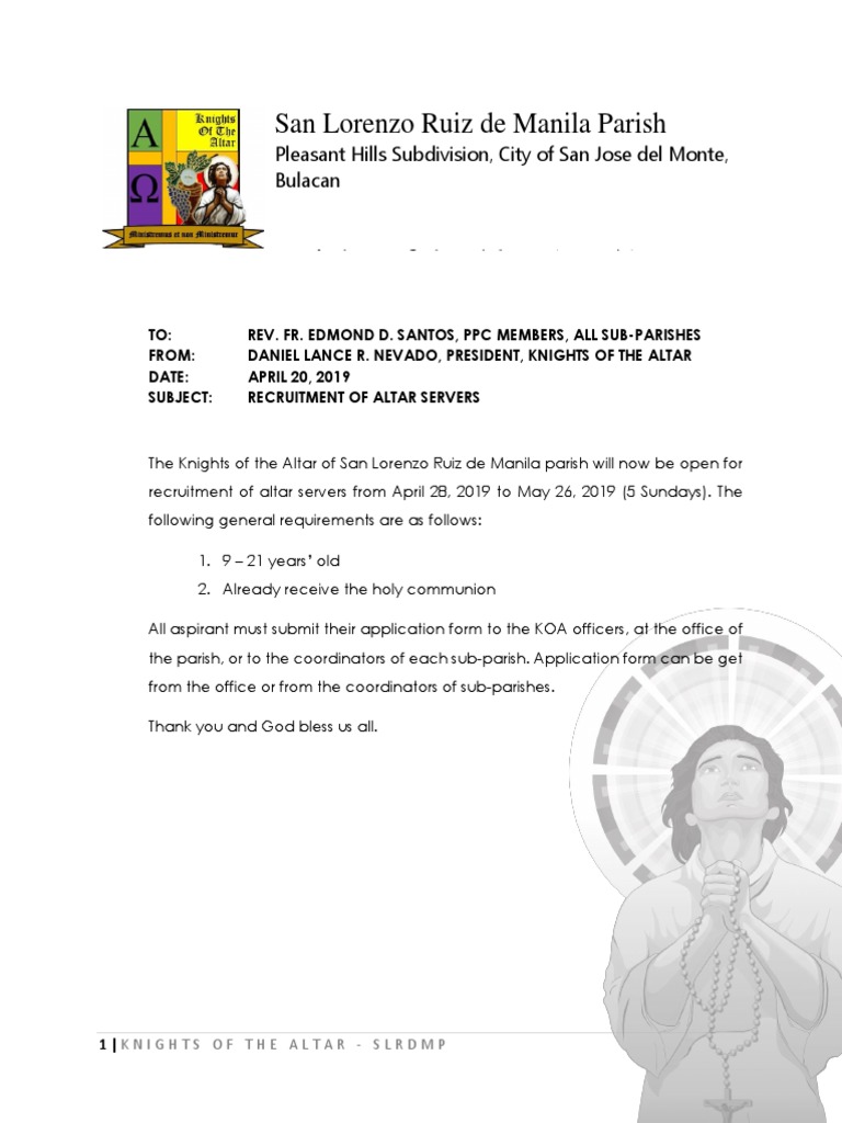 Memorandum Letter # 1 | PDF