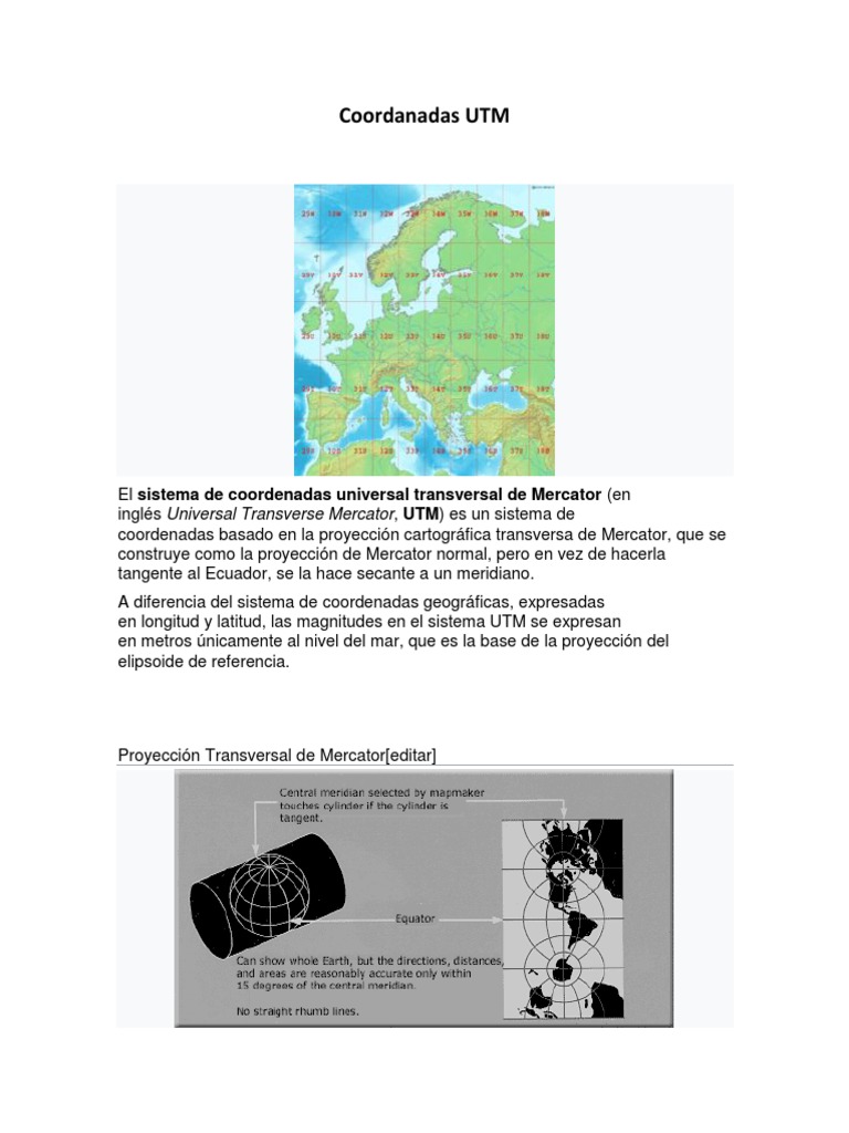 Ejemplos de Coordenadas UTM | PDF | Datos geográficos e información ...
