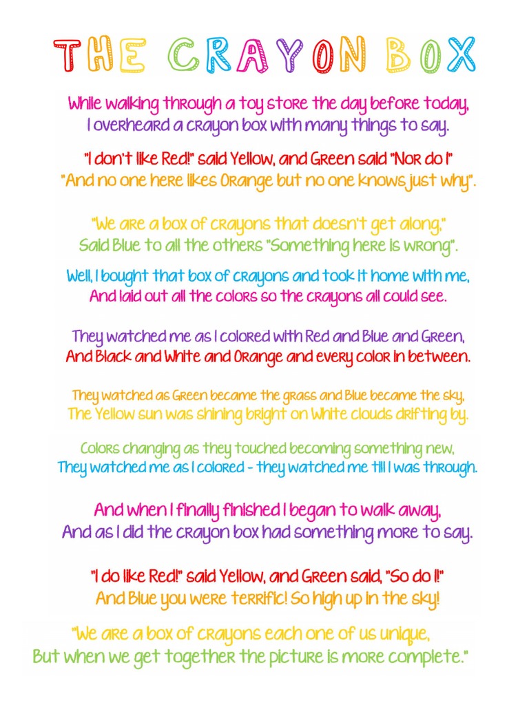 The Crayon Box That Talked | PDF