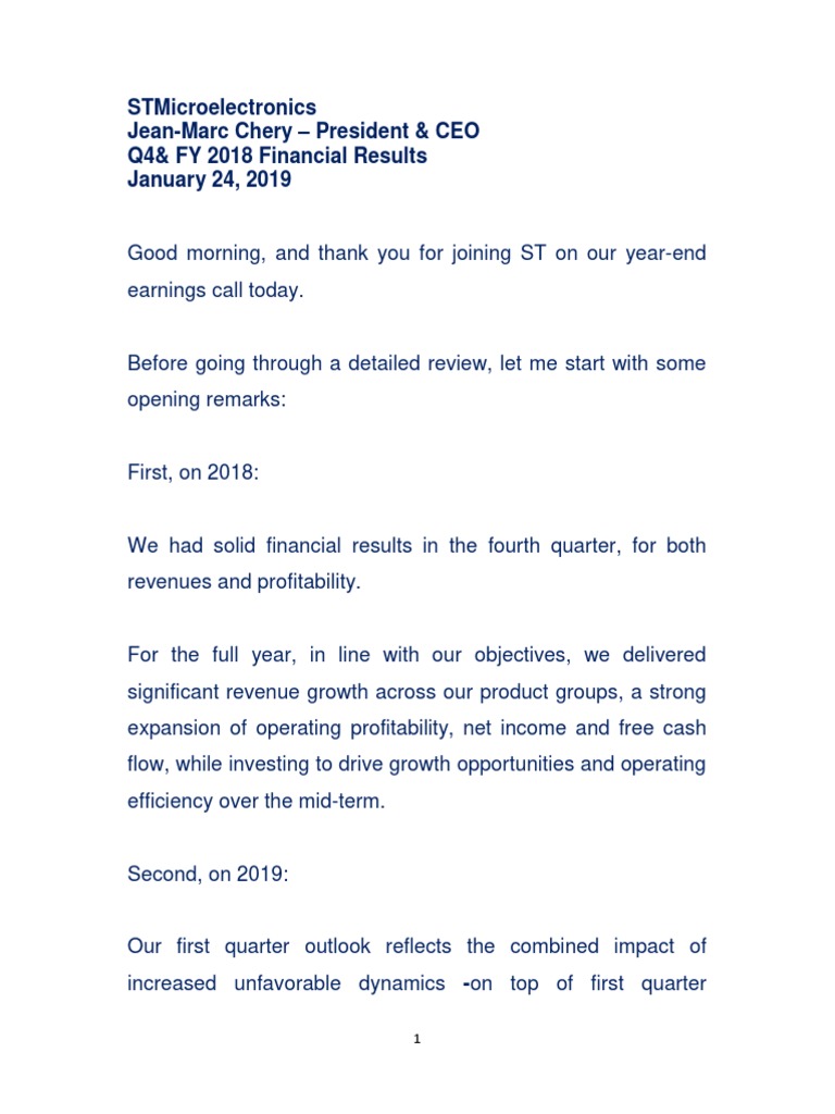 q4 Ceo Remarks - Final | PDF | Revenue | Research And Development