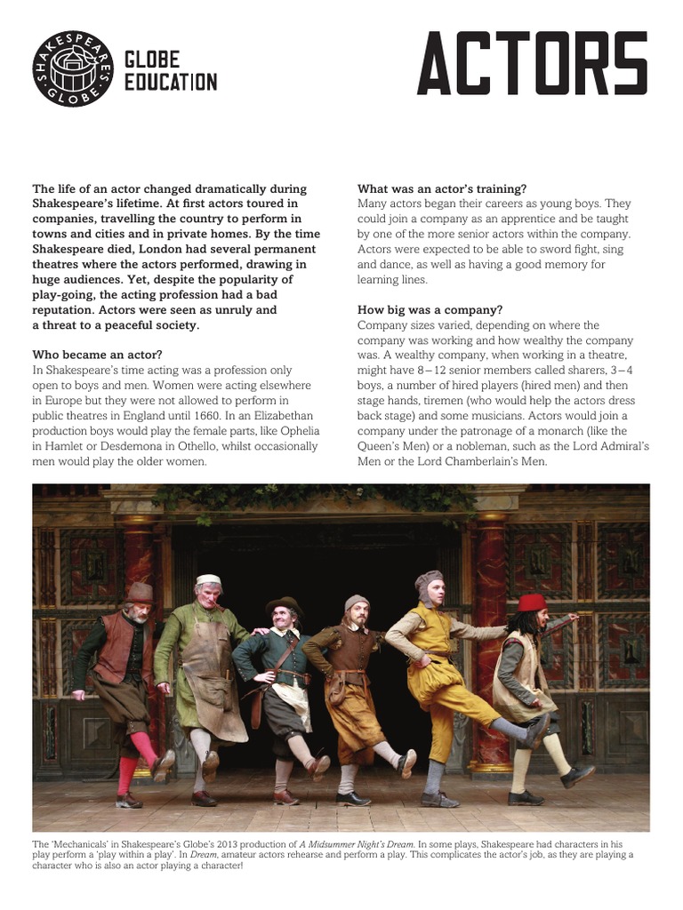 Actors PDF | PDF | William Shakespeare | Performing Arts
