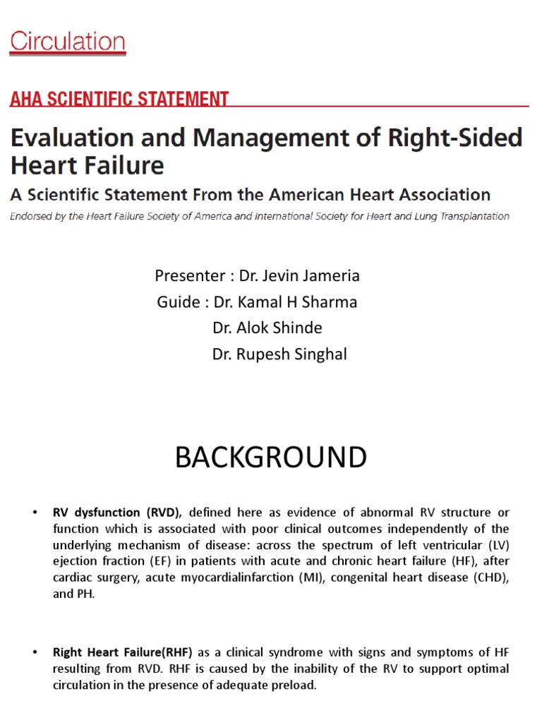 Evaluation and Management of Right-Sided | PDF | Heart Failure ...