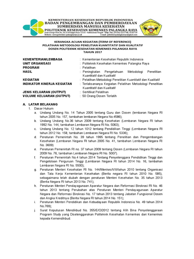 Contoh TOR Workshop | PDF