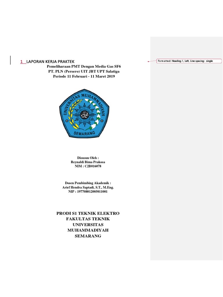 Pemeliharaan PMT Gas SF6 di PLN Salatiga | PDF | Teknologi & Rekayasa