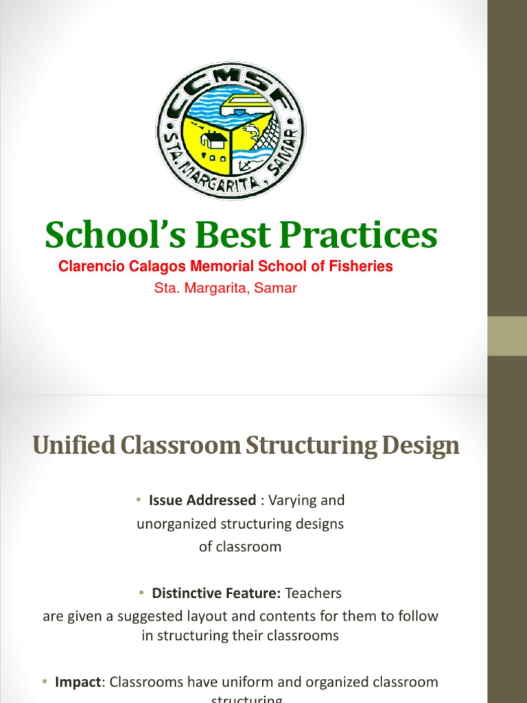 Best Practices at Clarencio Calagos School | PDF | Educational ...